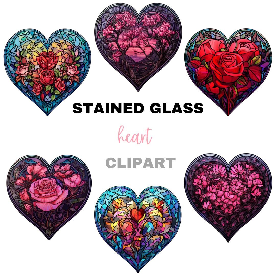 Stained Glass Heart Clipart Png, Valentine's Day,stained Glass Png ...