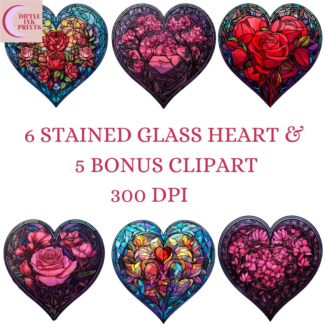 Stained Glass Heart Clipart Png, Valentine's Day,stained Glass Png ...