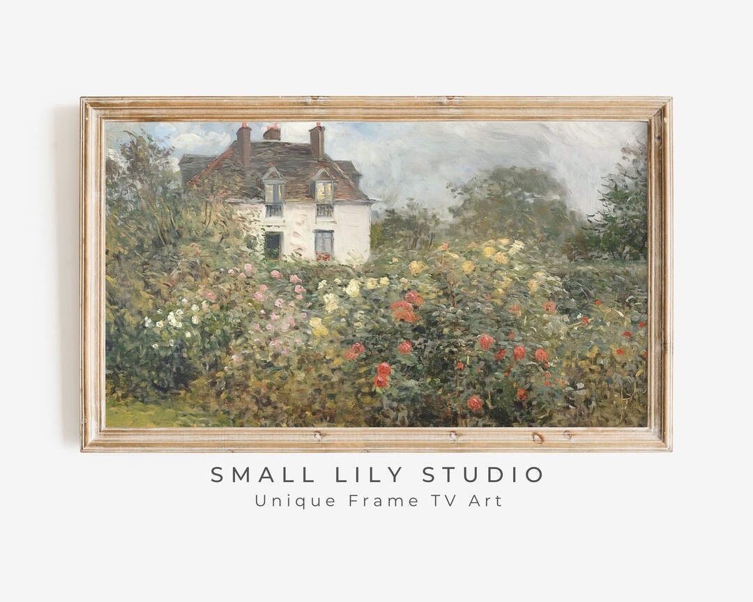 FRAME TV Art Cottage and Rose Garden, Samsung Frame TV Art Spring ...