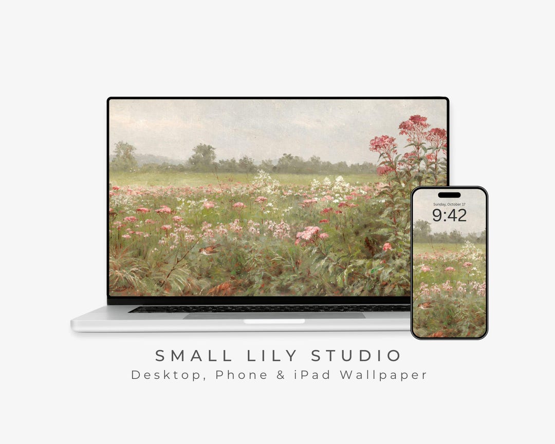 Pink Wildflowers Desktop Wallpaper, Floral Phone Wallpaper, Spring ...