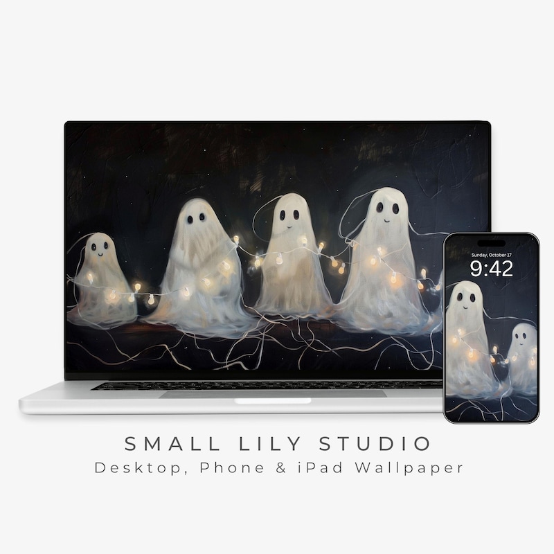 Christmas Ghost Desktop Wallpaper - Etsy