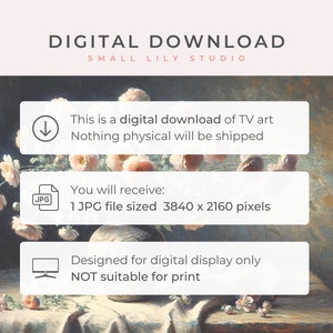 FRAME TV Art Pink Flowers Still Life, Dark Moody Floral Tv Picture ...