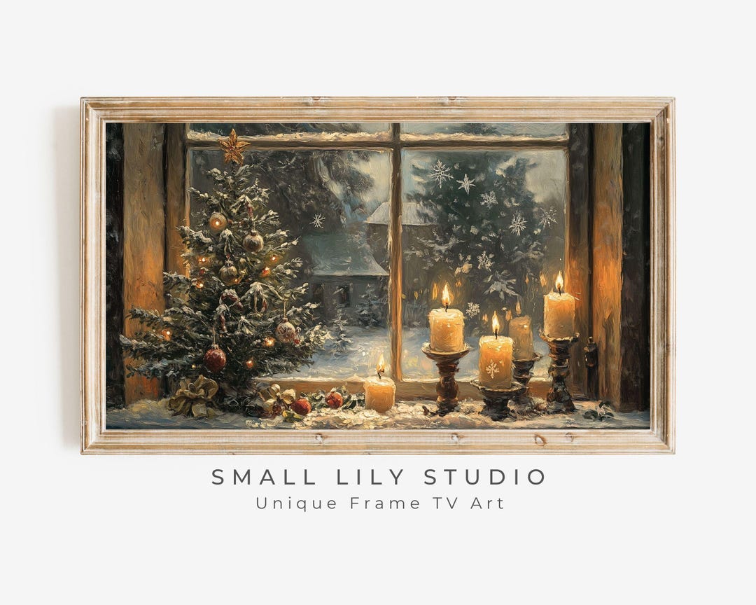 FRAME TV Art Moody Christmas Window, Christmas Night Samsung Frame TV ...