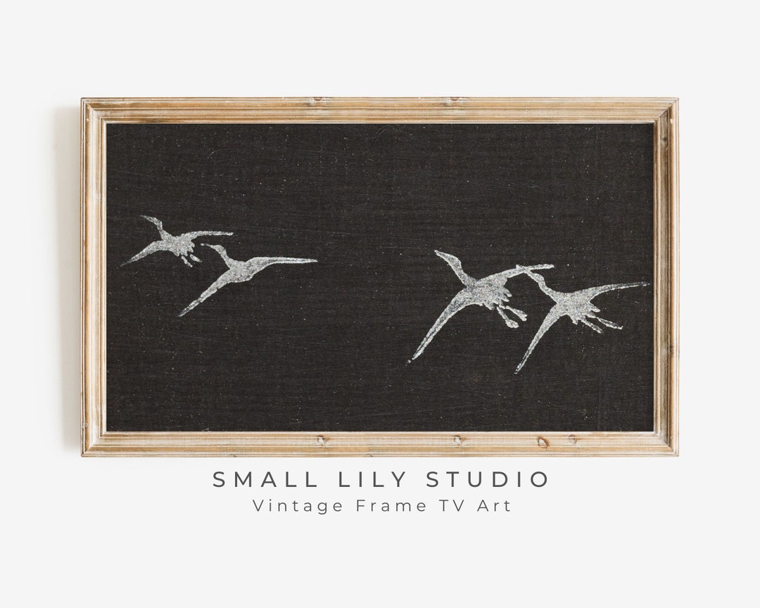 Samsung FRAME TV Japanese Cranes Vintage, Minimalist Japandi TV Art ...