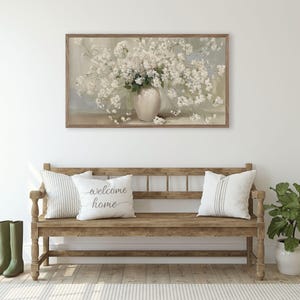 FRAME TV Art White Flowers in Rustic Farmhouse, Neutral Spring Samsung ...