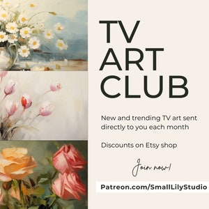 Spring FRAME TV Art Blue Wildflowers, Vintage Watercolor Painting Tv ...