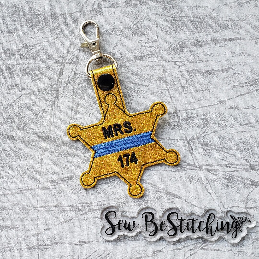 Blue Line Sheriff Badge Snap Tab LEO LEOW Wife Husband Mom - Etsy