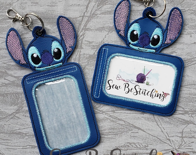 Stitch ID Badge Holder Blue Alien Magic Kingdom Animated - Etsy