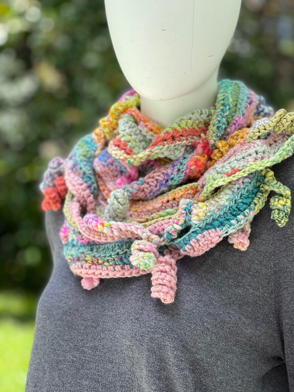Sweet Thing Free-form Hand Fiber Art Scarf Accessory Hand Spun Yarns 84 ...