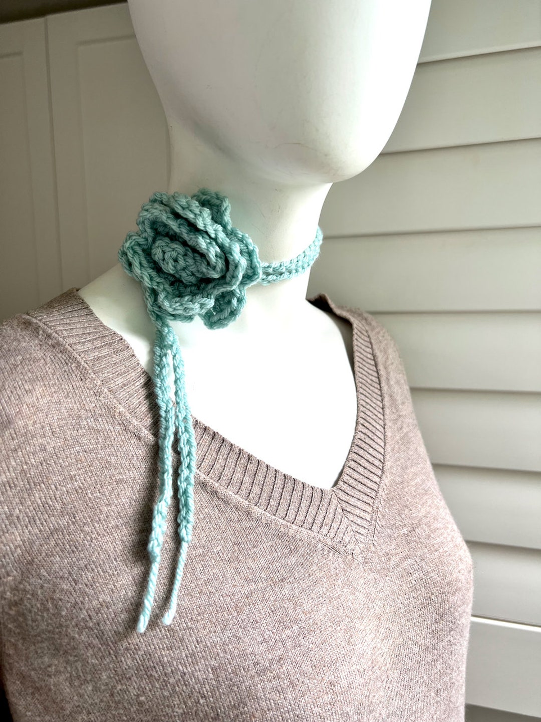 Crochet Flower Choker Pattern: Easy DIY Necklace (PDF Digital Download ...
