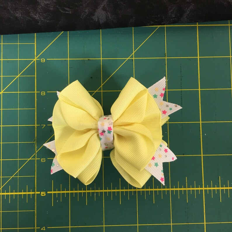 Yellow Hair Bow, Small. Free Shipping - Etsy