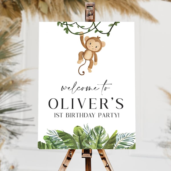 Monkey Welcome Sign - Etsy