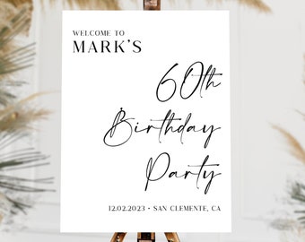 60th Birthday Welcome Sign - Etsy UK