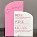 Pink Wedding Arch Bar Sign | Drinks Sign | Custom Acrylic Bar Menu Sign ...