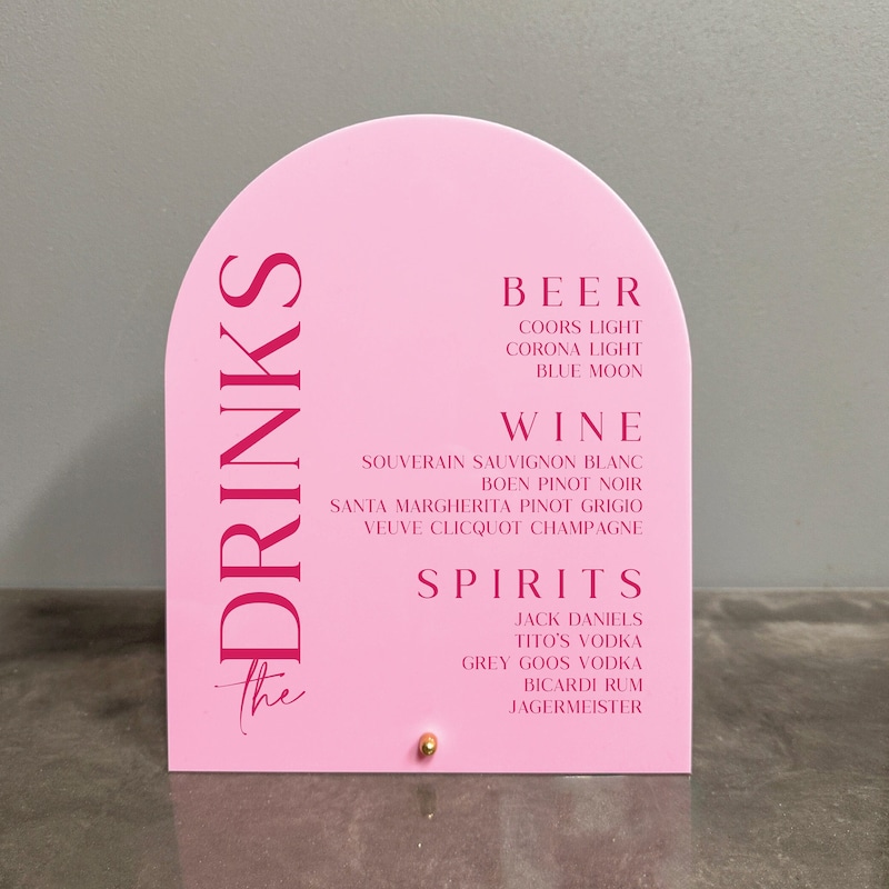Acrylic Drink Menu Green - Etsy