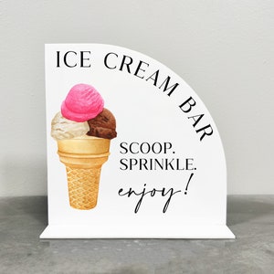 Ice Cream Bar Acrylic Sign Ice Cream Bar Sign Ice Cream Bar Arch Sign ...