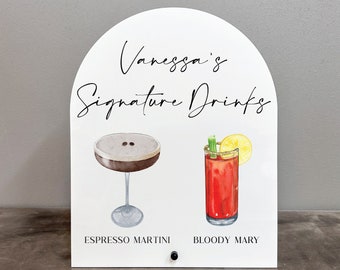 Custom Signature Drinks Bar Sign - Etsy