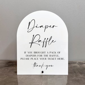 Diaper Raffle Acrylic Sign, Diaper Raffle Sign, Baby Shower Diaper ...