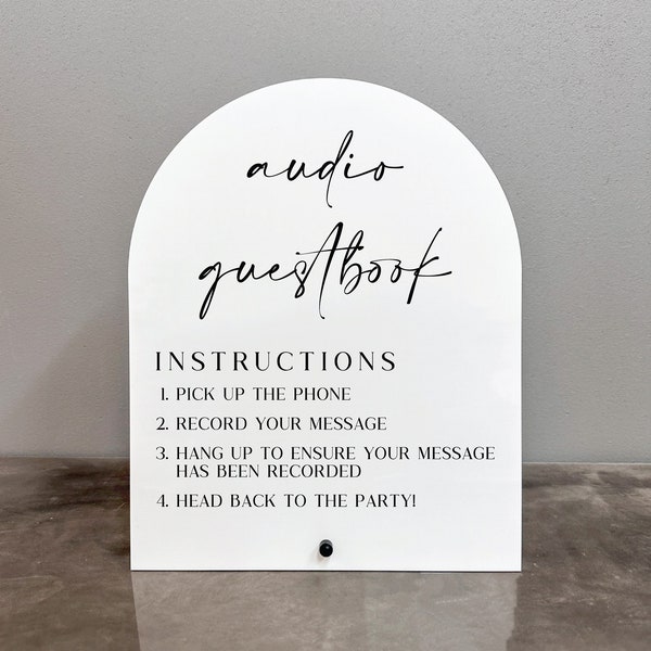 Audio Guestbook Instructions Sign - Etsy
