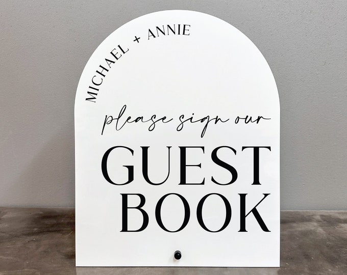 Guestbook Sign, Modern Acrylic Guest Book Sign, Wedding Guestbook Sign ...