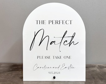 Wedding Matches Sign, Personalized Matchbox Sign, Minimalist Modern ...