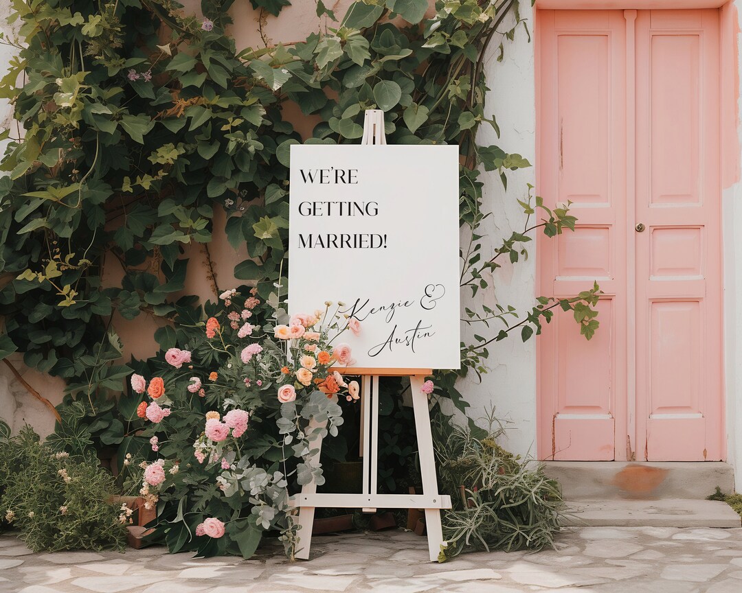 We're Getting Married Acrylic Sign, We're Getting Married Sign, Wedding ...