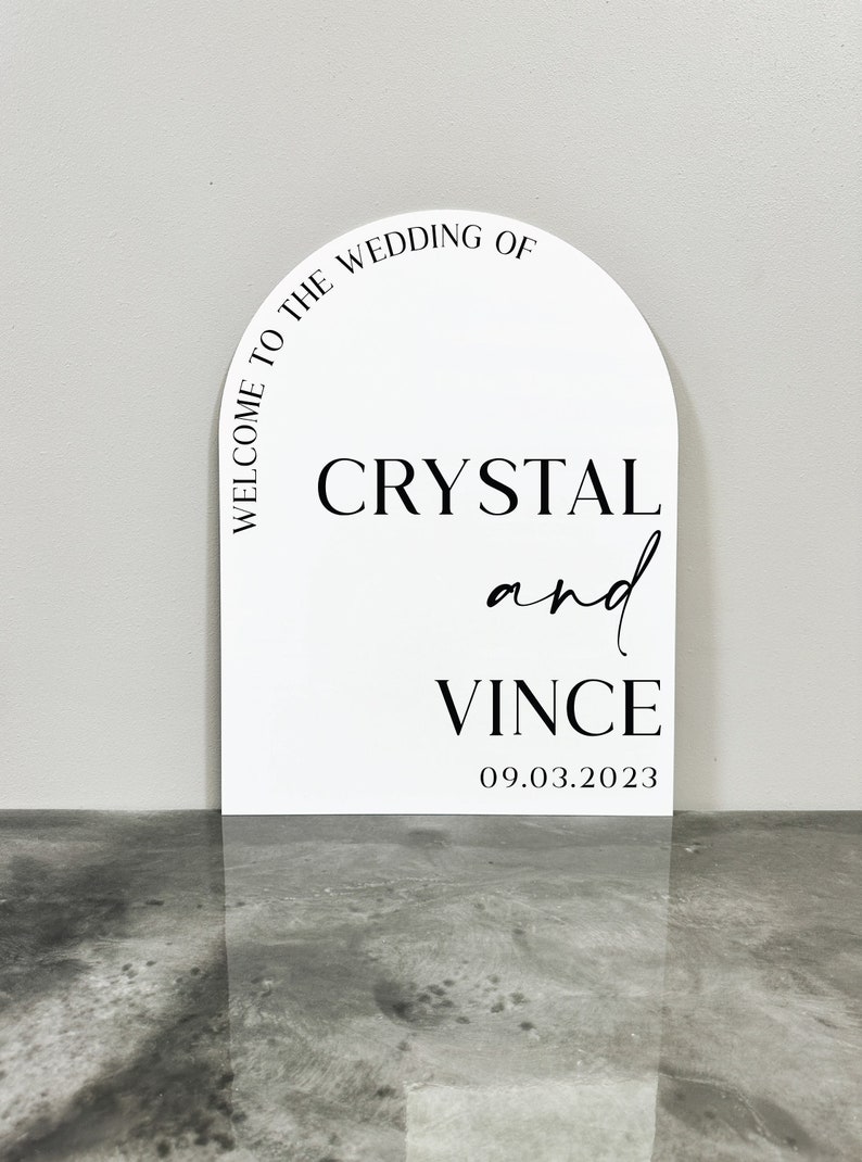 Acrylic Arch Welcome Sign Welcome to the Wedding of Sign - Etsy