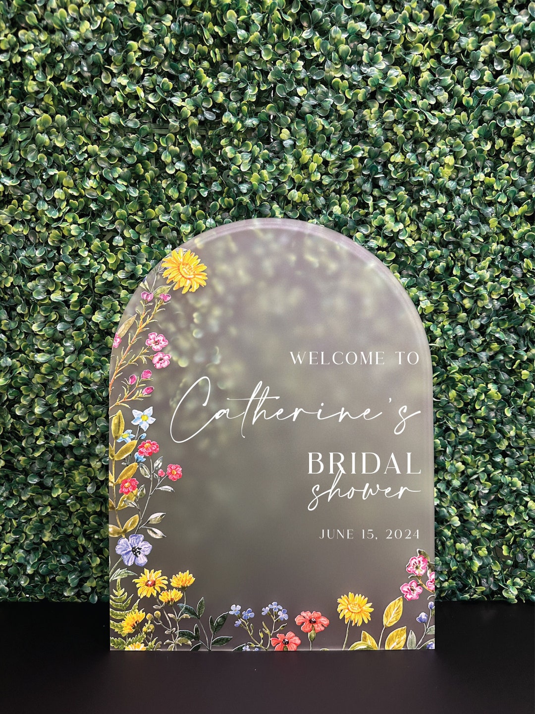 Wildflower Bridal Shower Acrylic Sign Acrylic Bridal Shower Welcome ...