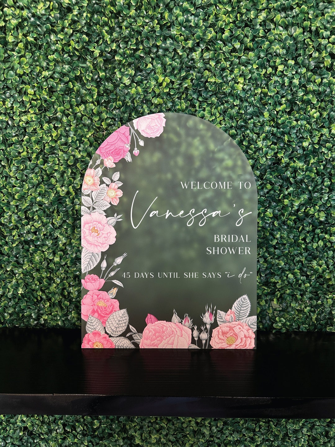 Floral Bridal Shower Acrylic Sign, Acrylic Bridal Shower Welcome Sign ...