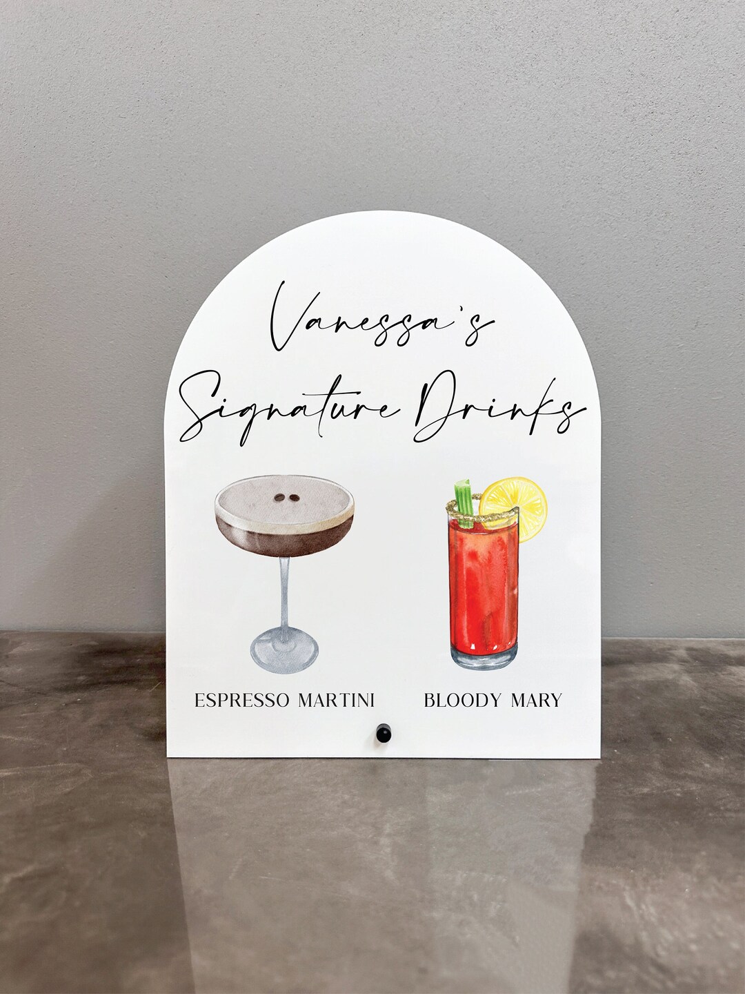 Signature Drinks Acrylic Sign, Signature Drinks Sign, Custom Drinks ...