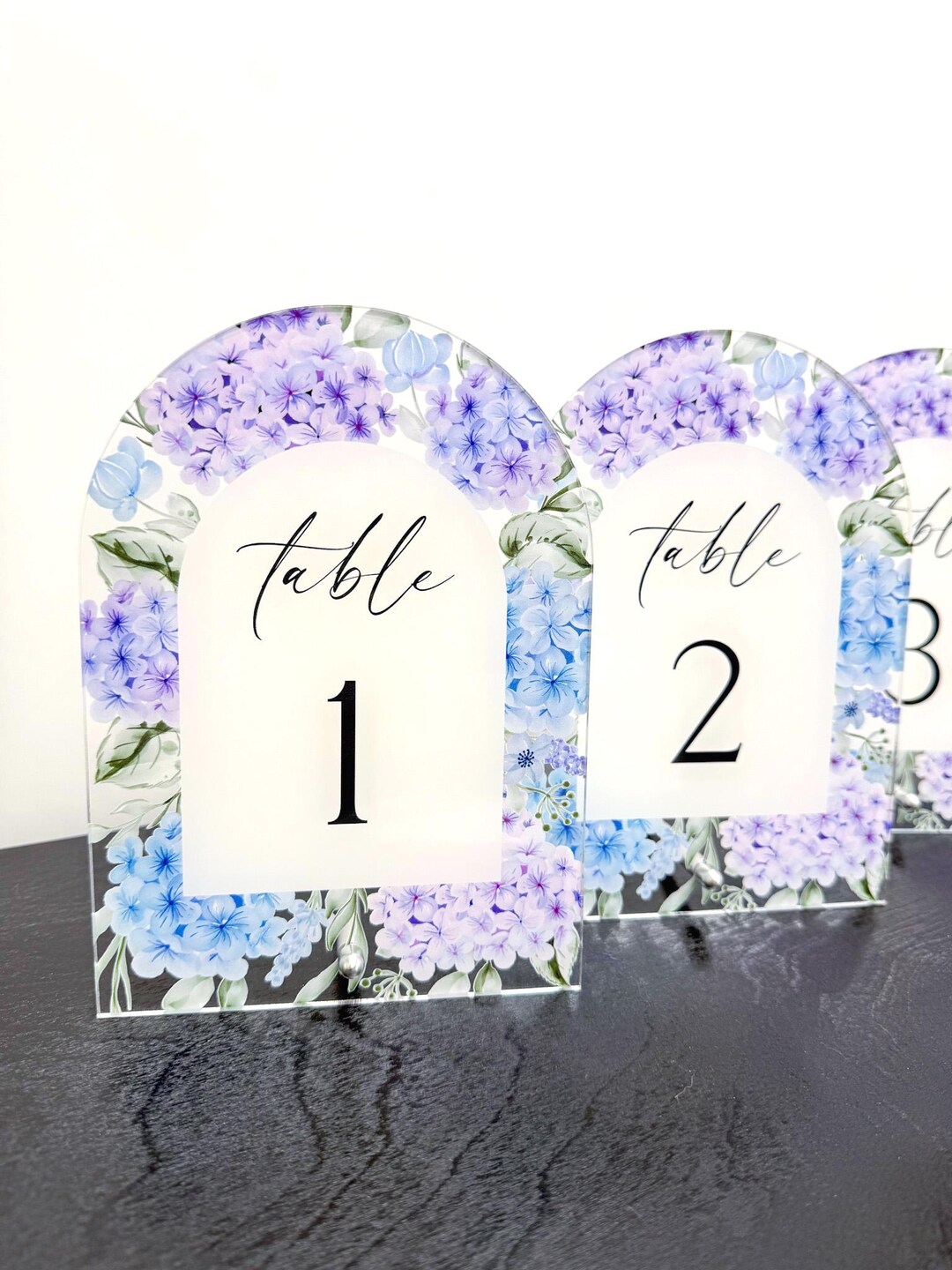 Hydrangea Acrylic Table Numbers, Floral Table Numbers, Flower Table ...