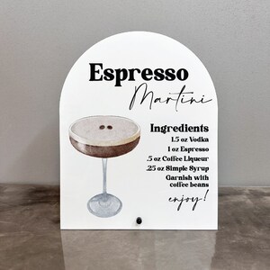 Espresso Martini Acrylic Sign Espresso Martini Sign Espresso Martini ...