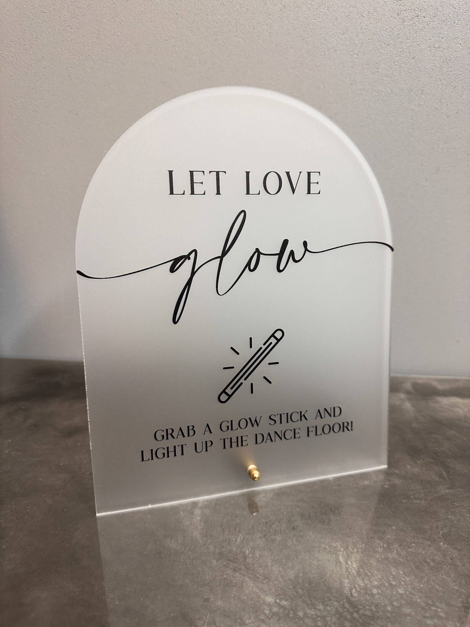Let Love Glow Acrylic Sign, Let Love Glow Sign, Glow Stick Wedding Sign ...