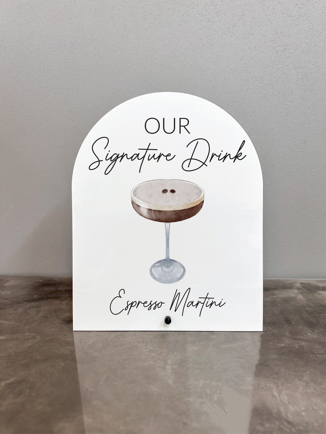 Our Signature Drink Acrylic Sign, Our Signature Drink Sign, Custom ...