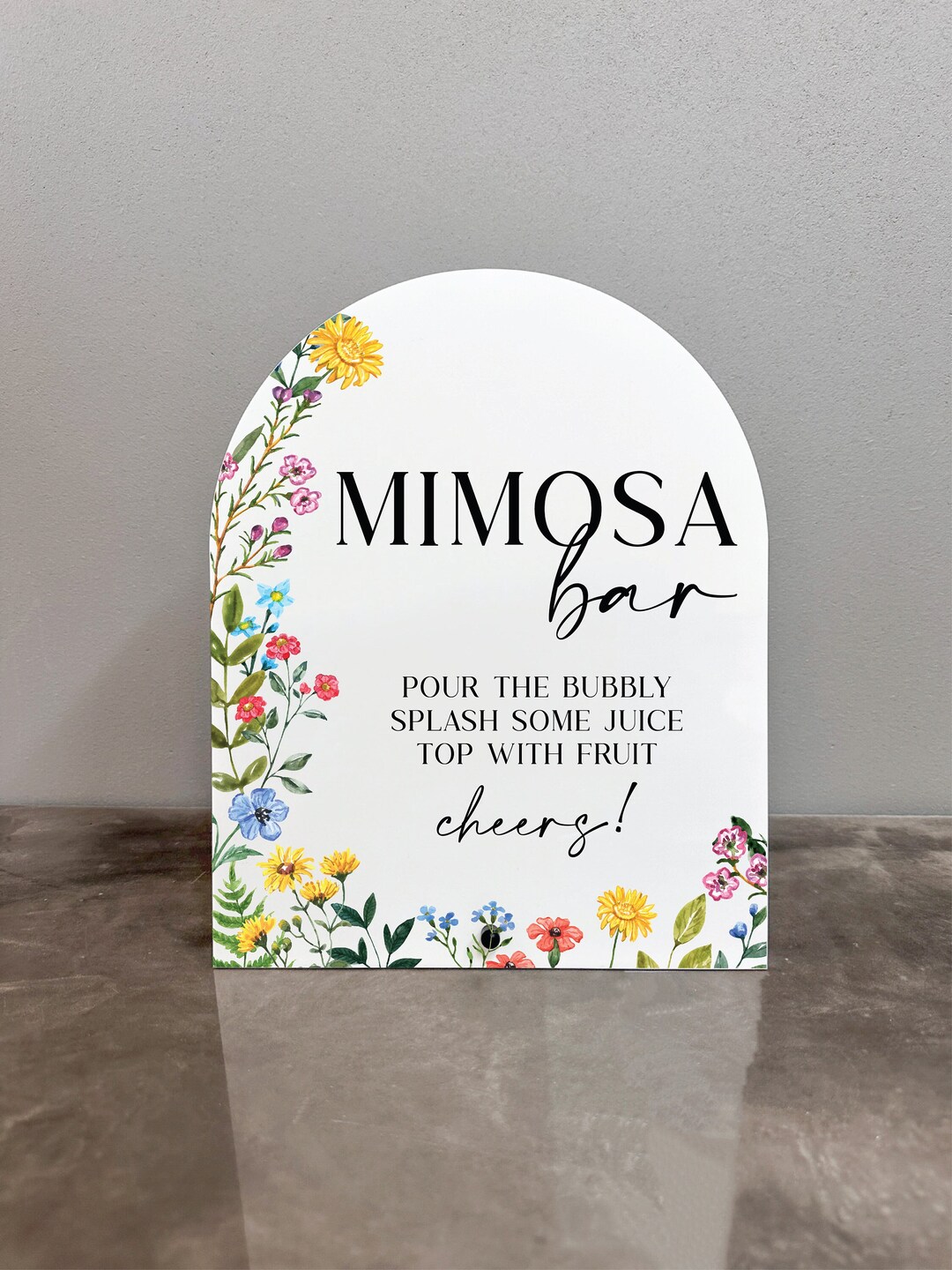 Wildflower Mimosa Bar Acrylic Sign, Mimosa Bar Sign, Floral Mimosa Bar ...
