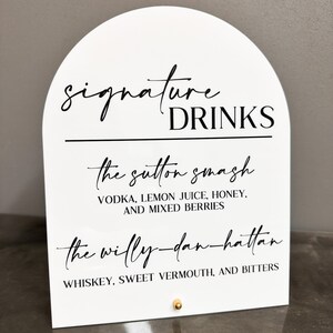 Signature Drinks Acrylic Sign, Signature Drinks Sign, Wedding Signature ...