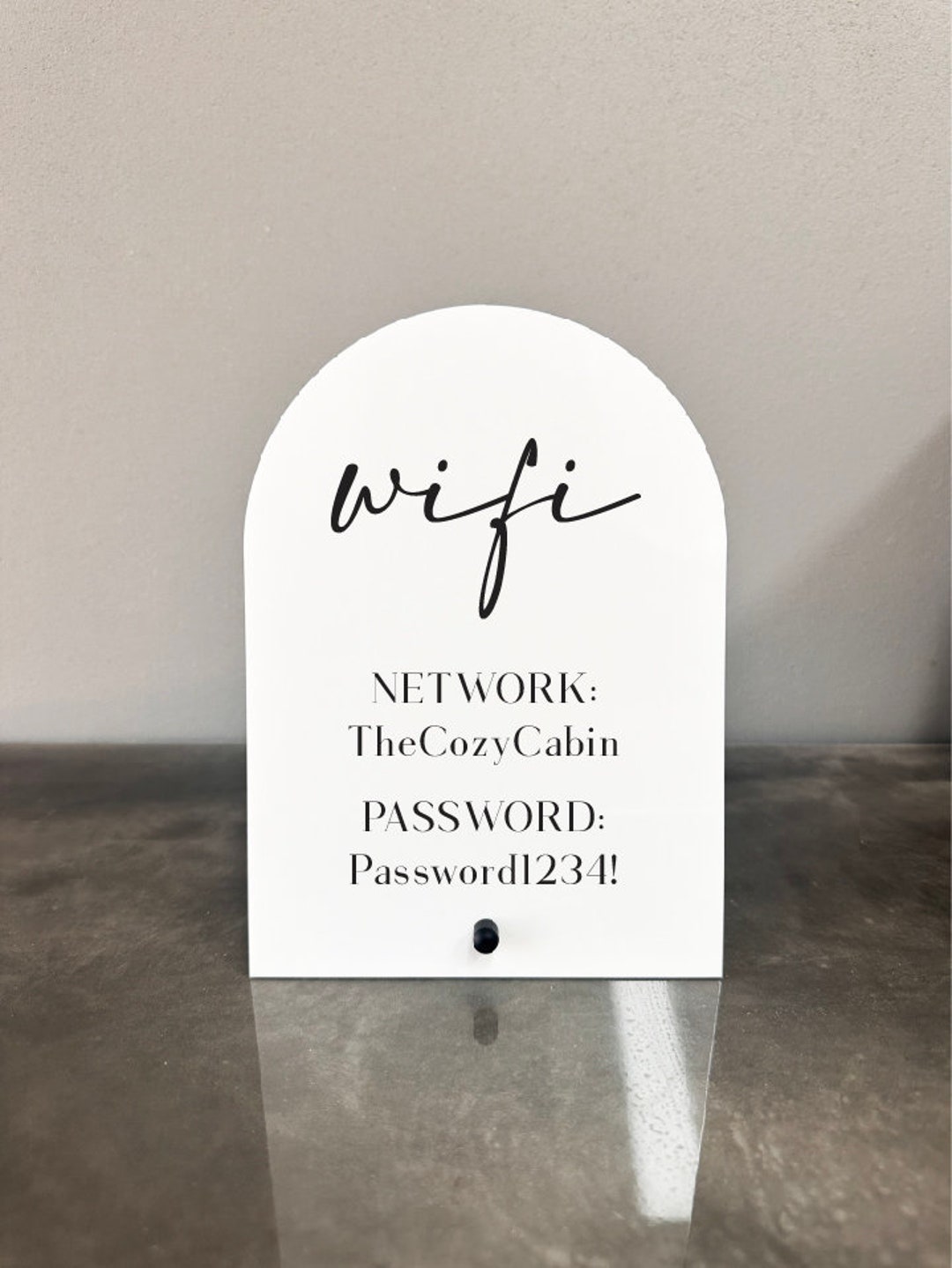 Wifi Acrylic Sign, Wifi Sign, Acrylic Wifi Sign, Network and Password ...