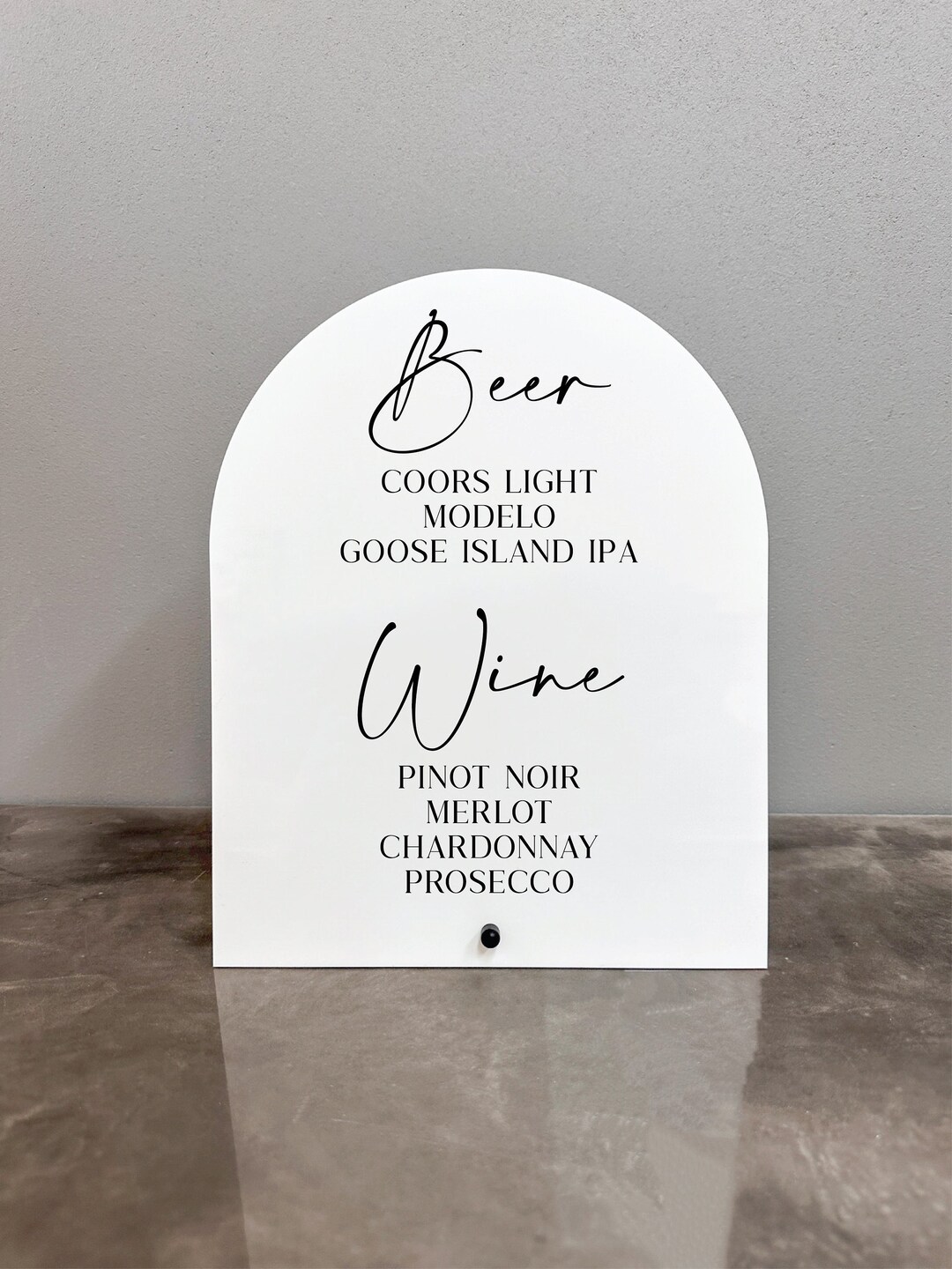 Beer and Wine Acrylic Sign, Beer and Wine Bar Sign, Beer and Wine Sign ...