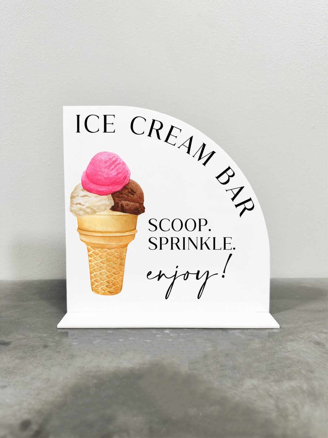 Ice Cream Bar Acrylic Sign Ice Cream Bar Sign Ice Cream Bar Arch Sign ...