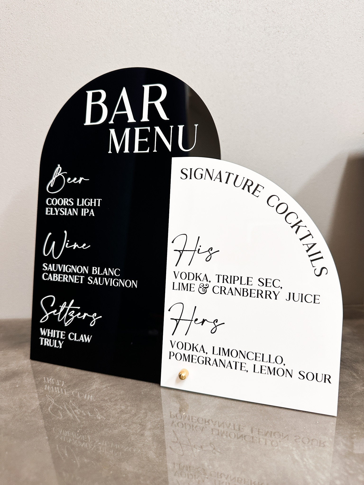 Bar Menu Acrylic Sign, Acrylic Bar Menu, Custom Drink Menu, Bar Menu ...