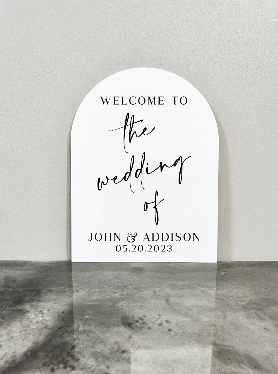 Welcome to the Wedding of Acrylic Sign | Acrylic Arch Welcome Sign ...