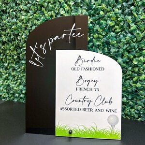 Golf Bar Menu | Golf Bar Sign | Drinks Bar Menu | Acrylic Bar Menu ...