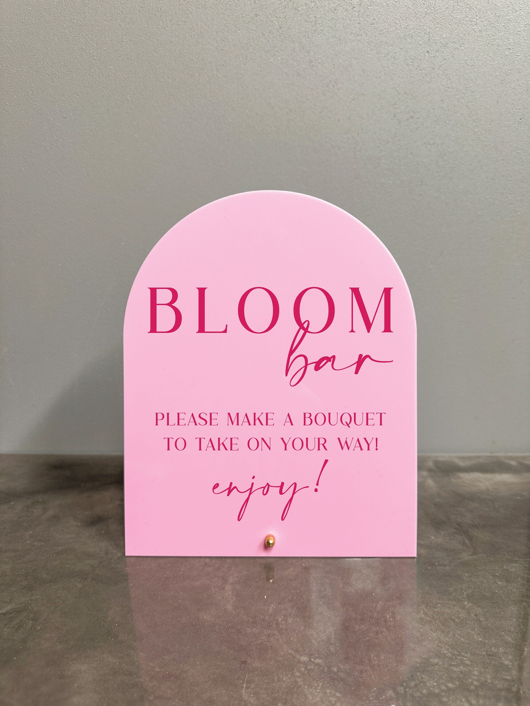 Pink Bloom Bar Acrylic Sign, Acrylic Bloom Bar Sign, Bloom Bar Sign ...