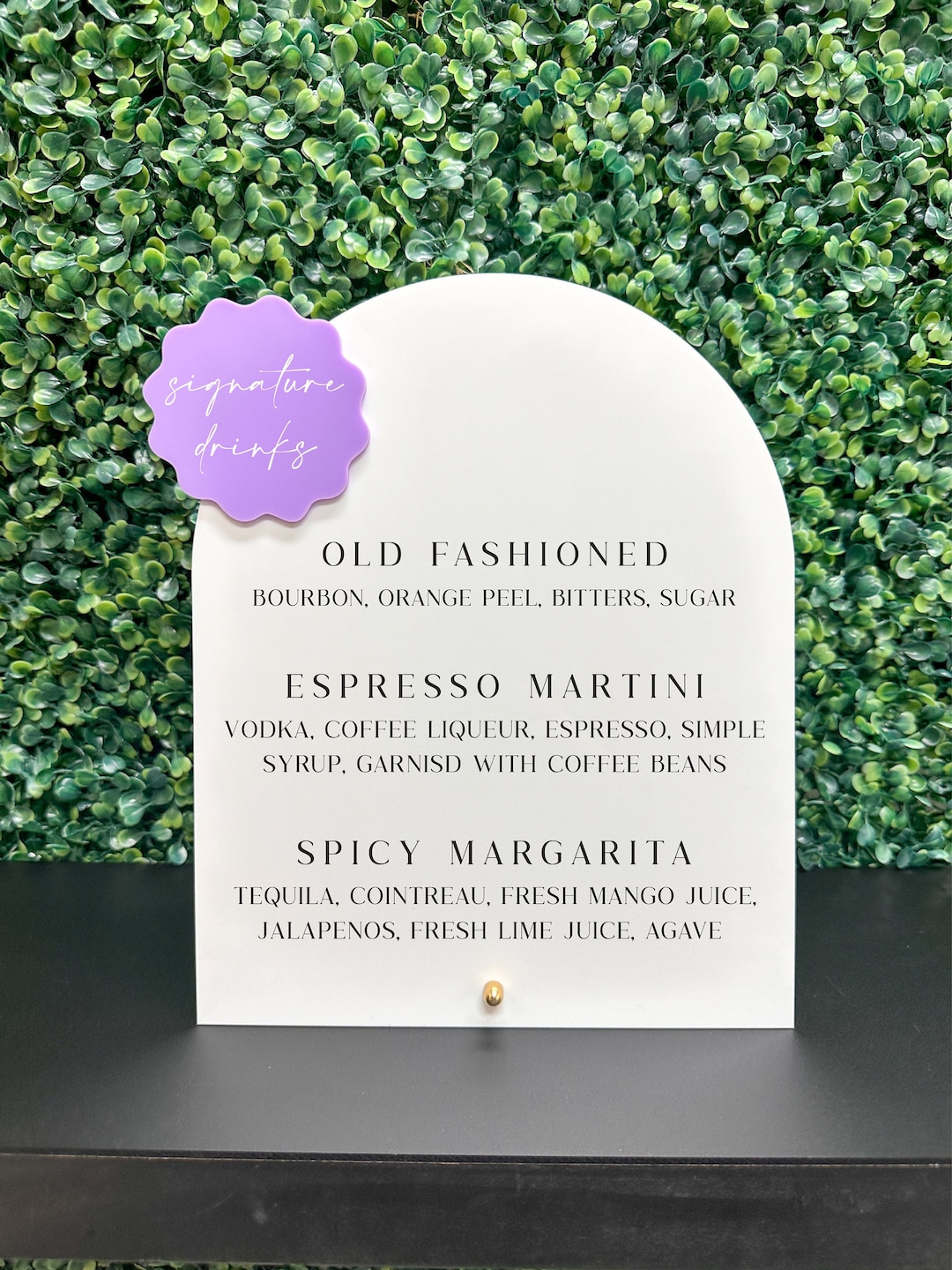 3D Acrylic Arch Bar Sign | 8x10 Bar Sign | Bar Menu Acrylic Sign | Bar ...