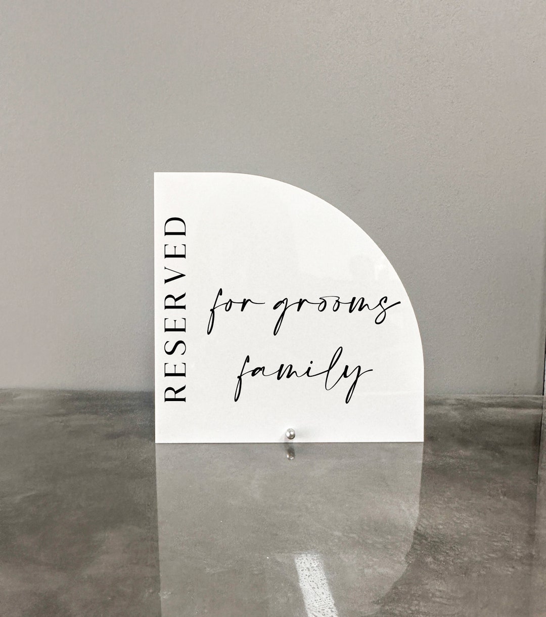 Reserved for Grooms Family Acrylic Sign - Etsy