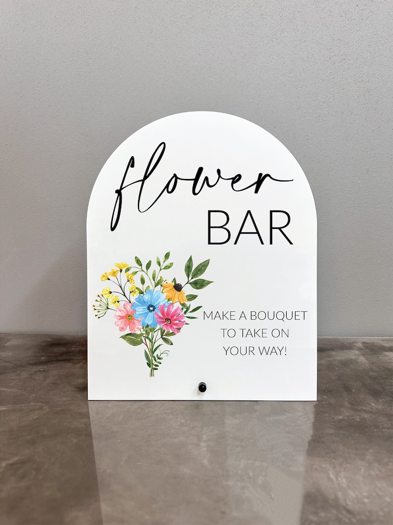 Flower Bar Acrylic Sign, Acrylic Flower Bar Sign, Flower Bar Sign ...
