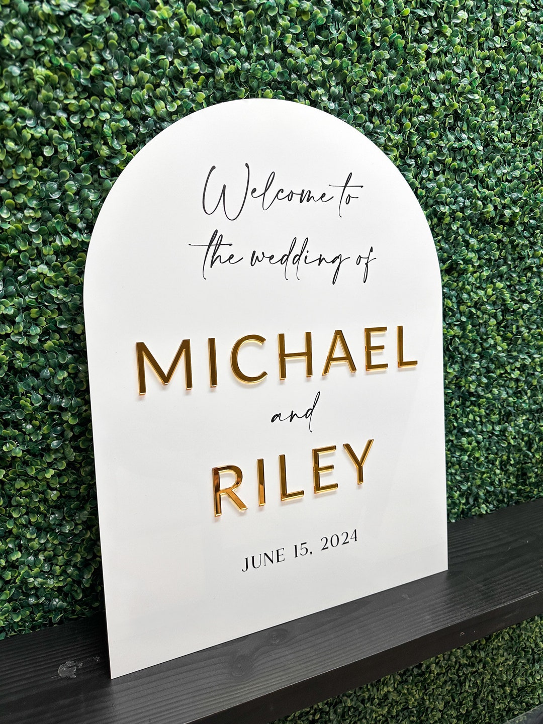 3D Acrylic Arch Welcome Sign 18x24 Welcome Sign Welcome to the Wedding ...