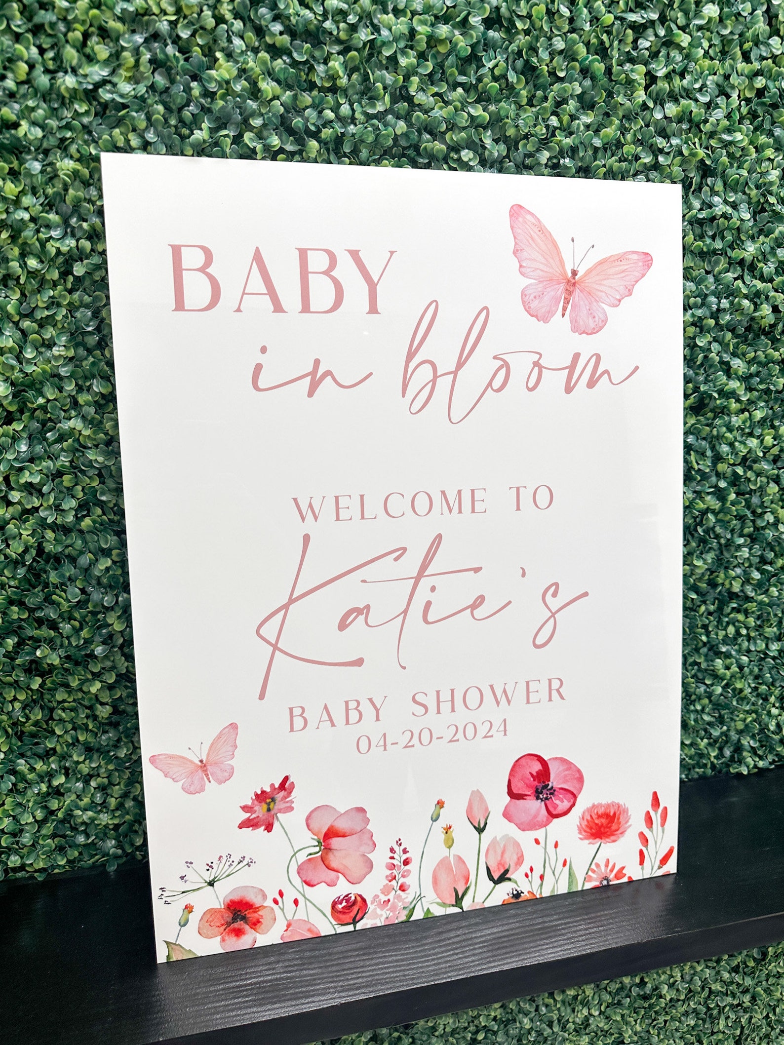 Baby in Bloom Acrylic Welcome Sign, Baby in Bloom Sign, Baby Shower ...
