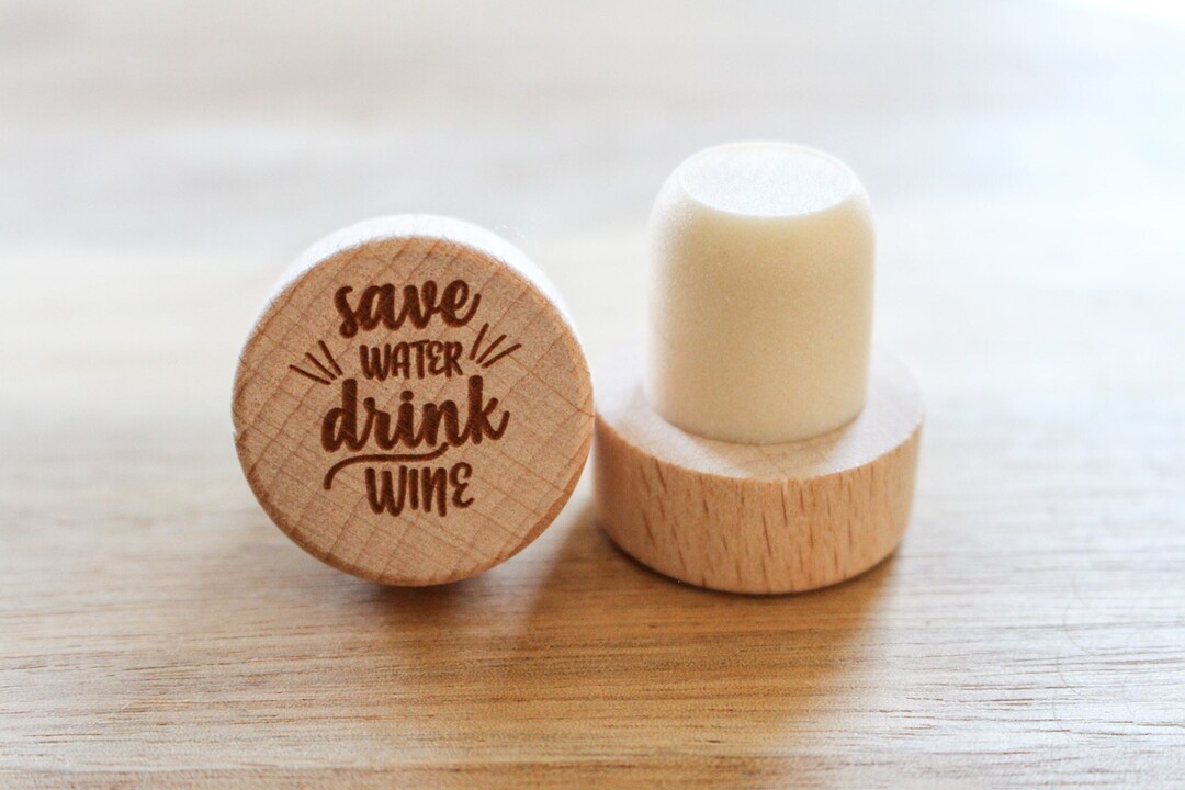 Save Water Drink Wine | Wine Corks | Wood Wine Cork | Wine Stoppers ...