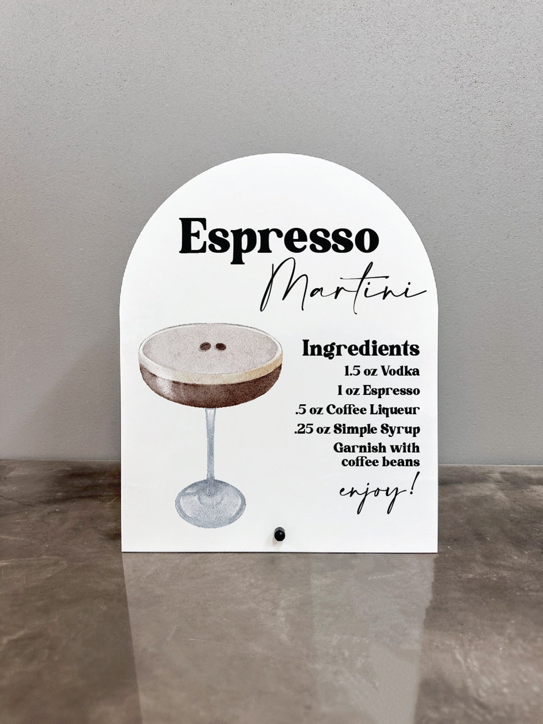 Espresso Martini Acrylic Sign | Espresso Martini Sign | Espresso ...